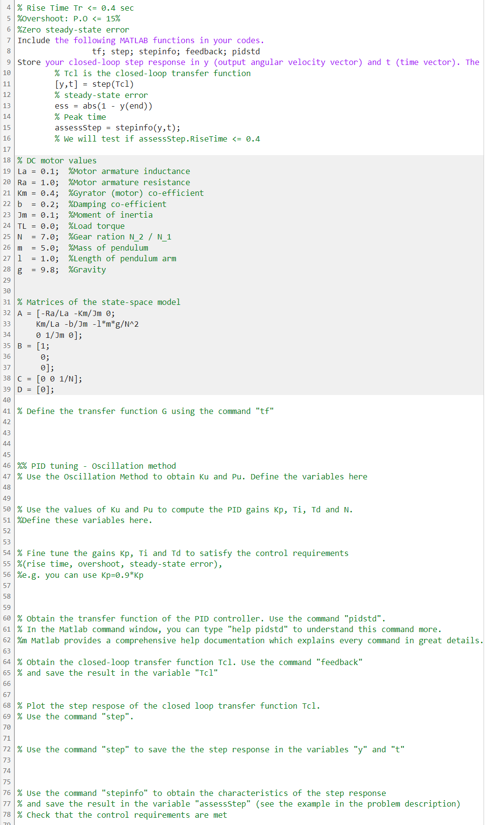 Solved % Rise Time Tr