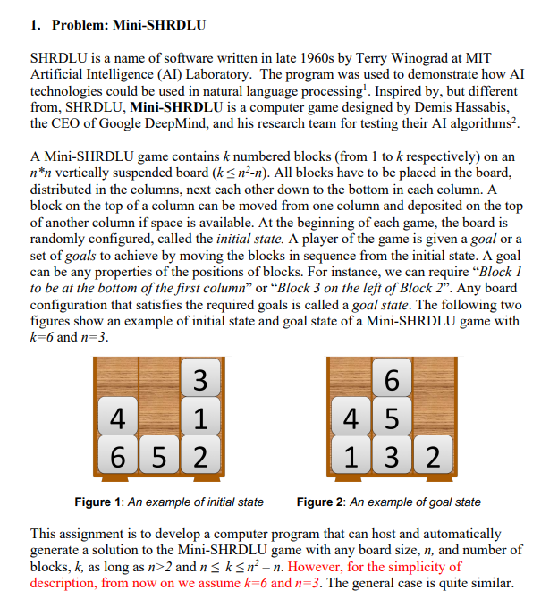 Solved SHRDLU is a name of software written in late 1960 s | Chegg.com