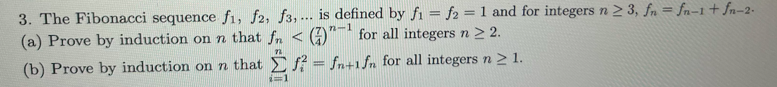 Solved The Fibonacci sequence f1,f2,f3,dots is defined by | Chegg.com