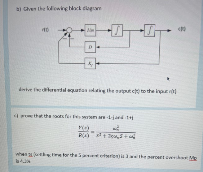 b) ﻿Given the following block diagramderive the | Chegg.com