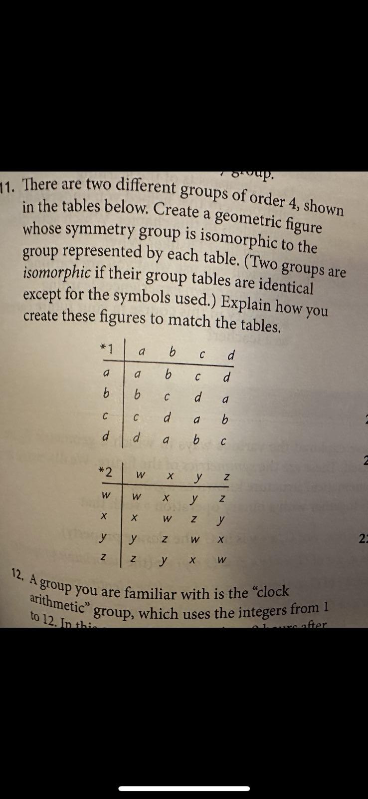 1 There Are Two Different Groups Of Order 4 Shown Chegg