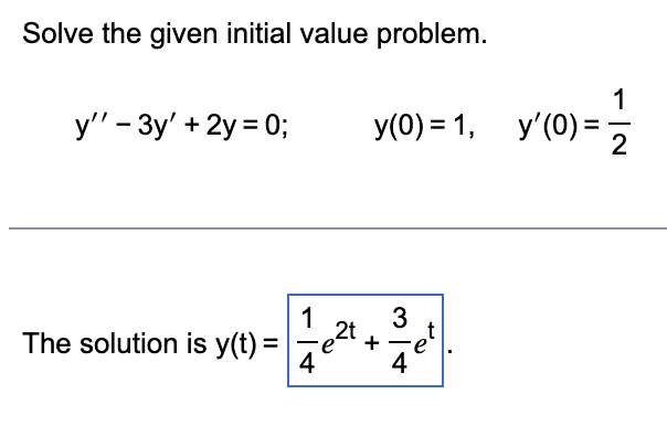 Solved Solve the given initial value problem. | Chegg.com