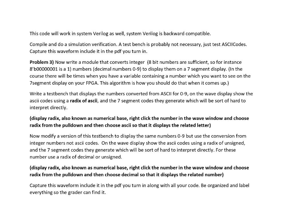 Assignment directions Program a module that displays | Chegg.com