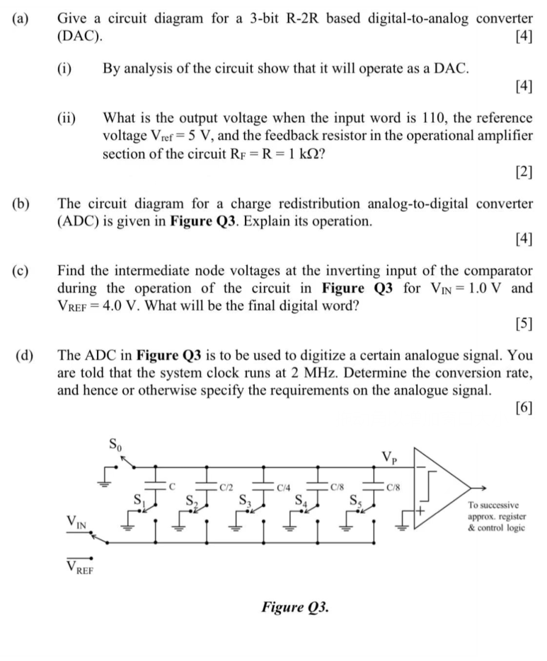 Solved (a) Give a circuit diagram for a 3-bit R-2R based | Chegg.com