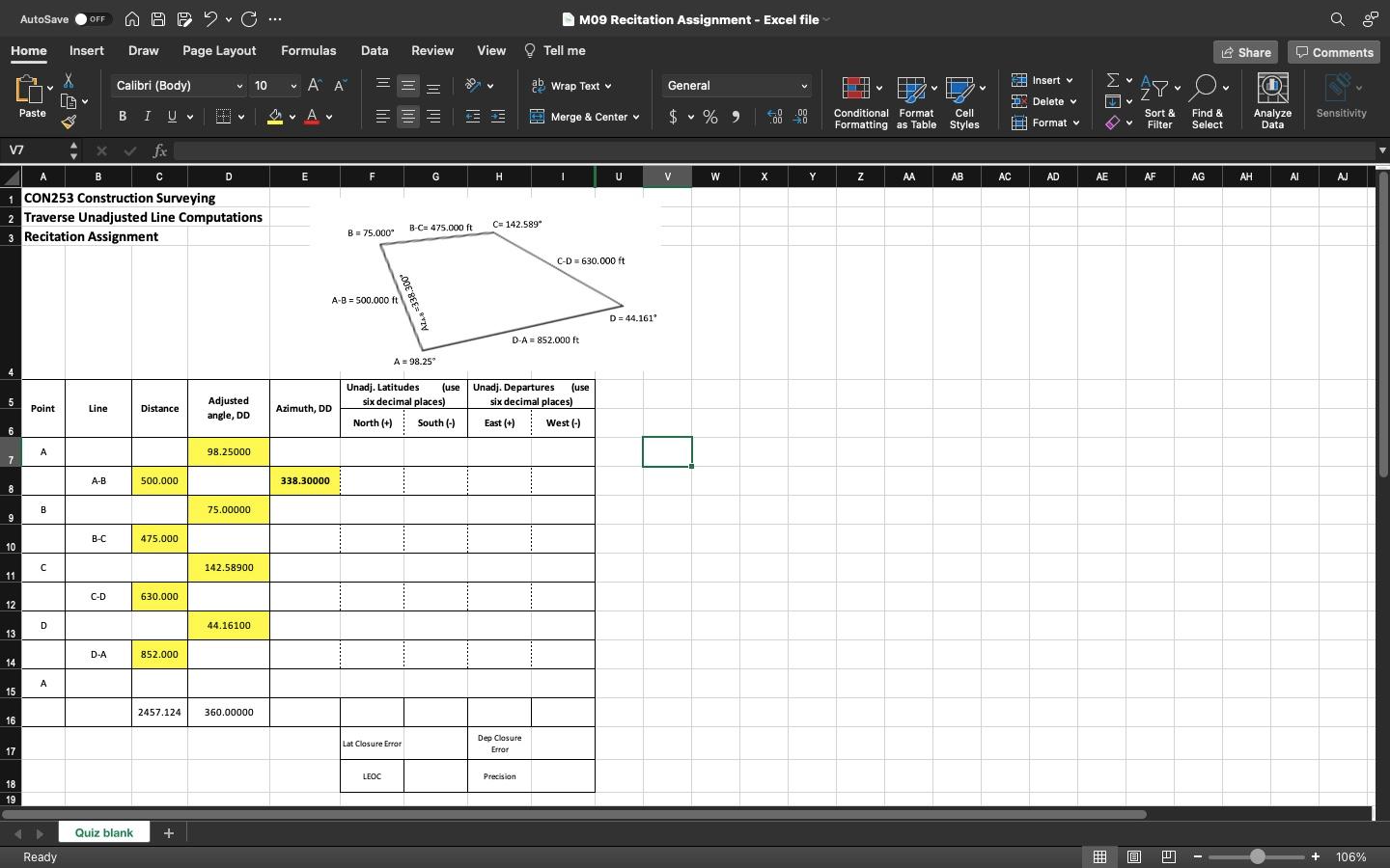 Solved AutoSave OFF @@@ .. MO9 Recitation Assignment - Excel | Chegg.com