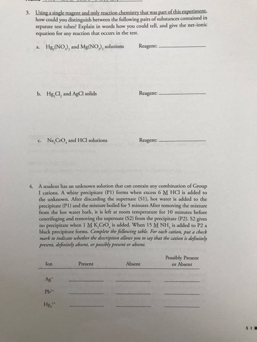Solved 3. Using a singlereagentand only reaction chemistry | Chegg.com
