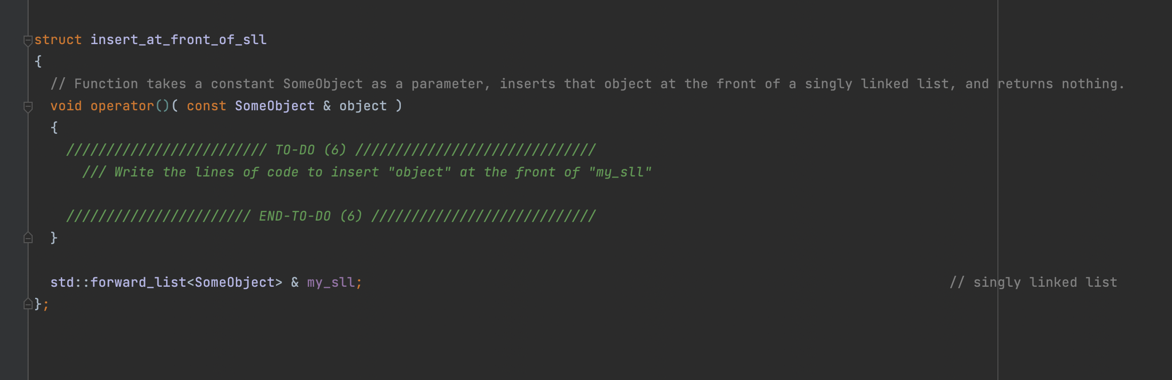 Solved struct insert_at_back_of_vector \{ // Function takes | Chegg.com