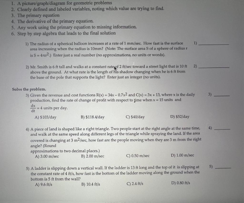 Solved 1. A picture/graph/diagram for geometric problems 2. | Chegg.com