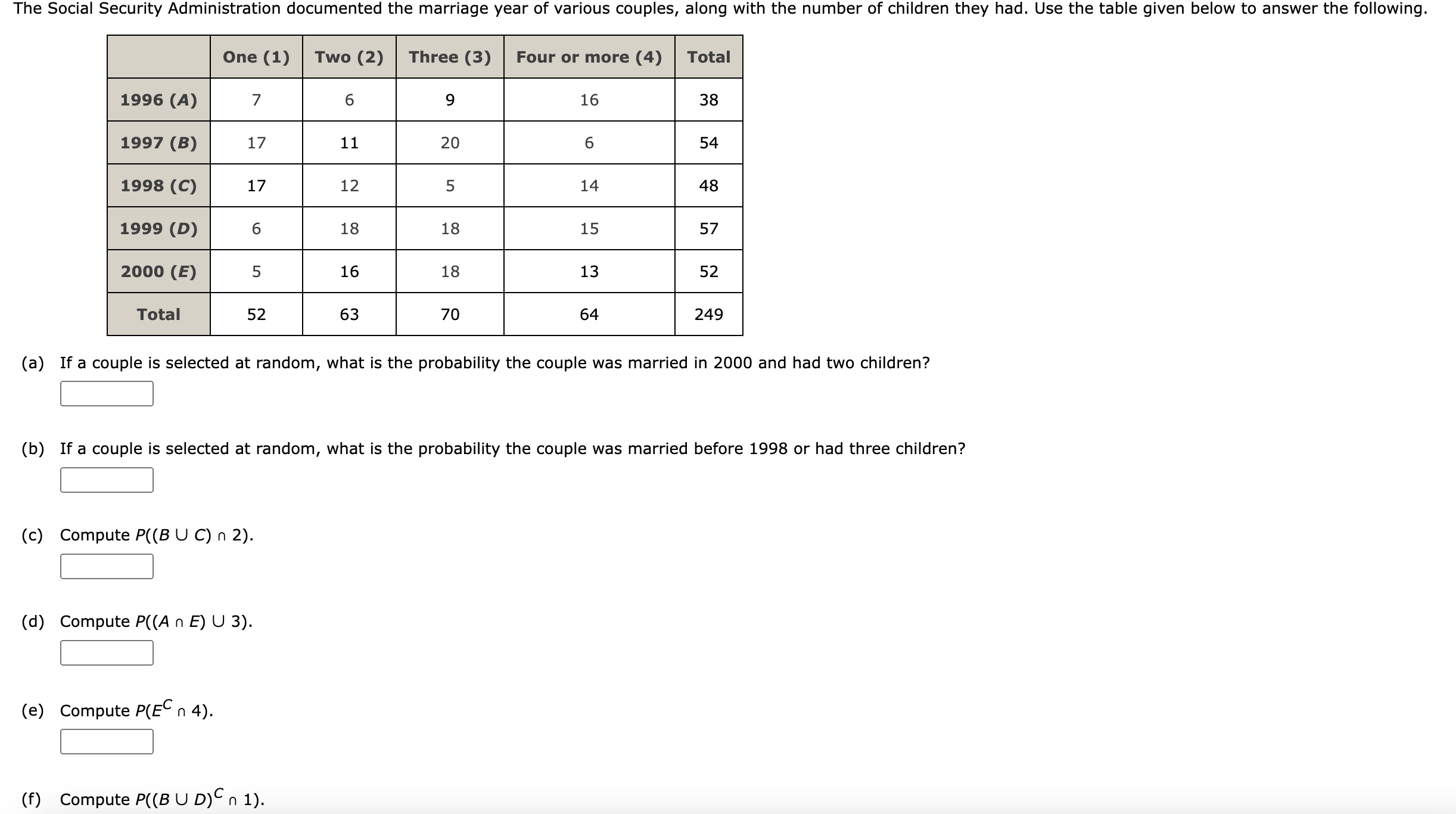 Solved (a) If a couple is selected at random, what is the | Chegg.com