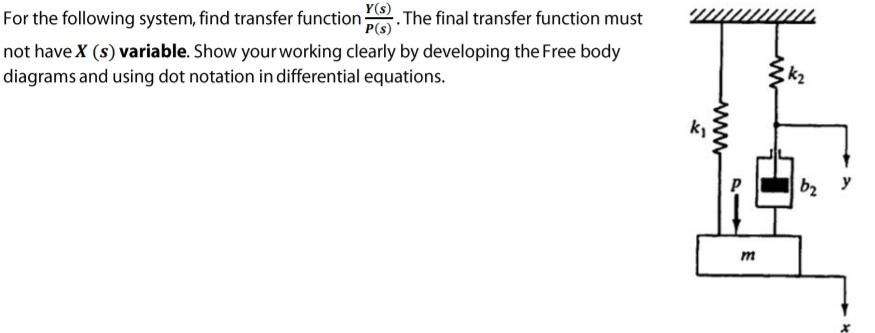 Solved For the following system, find transfer function P). | Chegg.com