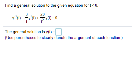 Solved Find a general solution to the given equation for | Chegg.com