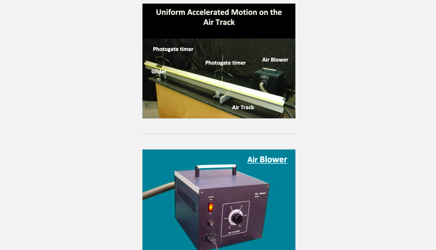 Lab #3 Uniform Accelerated motion on the Air Track • | Chegg.com