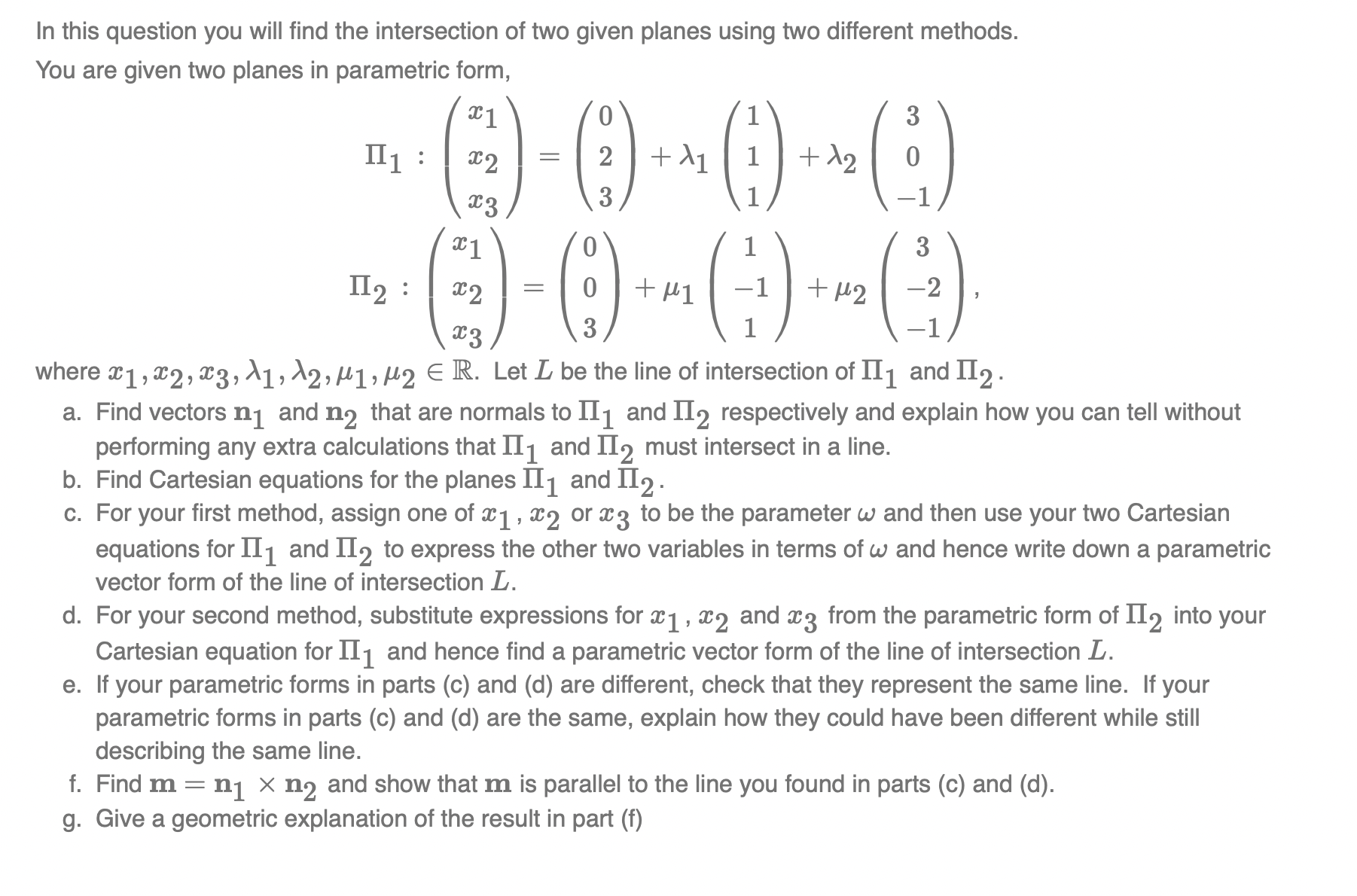 Solved In this question you will find the intersection of | Chegg.com