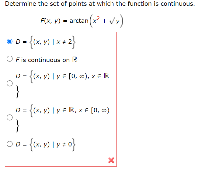 Solved Determine the set of points at which the function is | Chegg.com