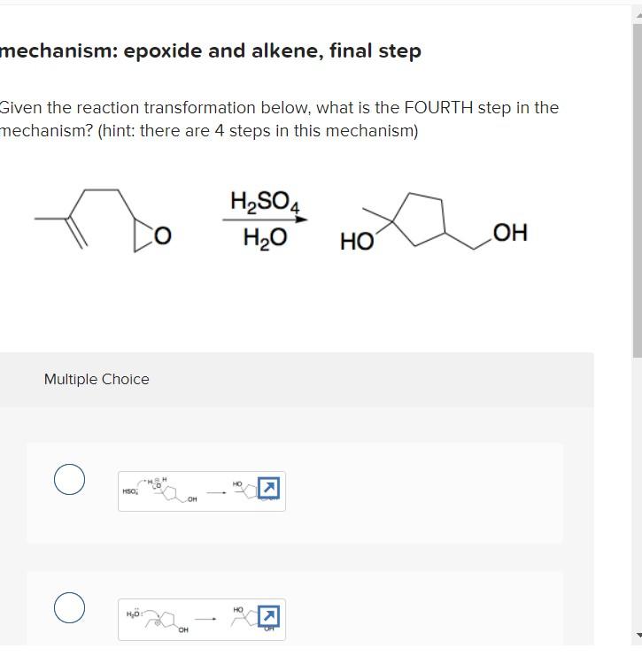 Solved mechanism: epoxide and alkene, final step Given the | Chegg.com