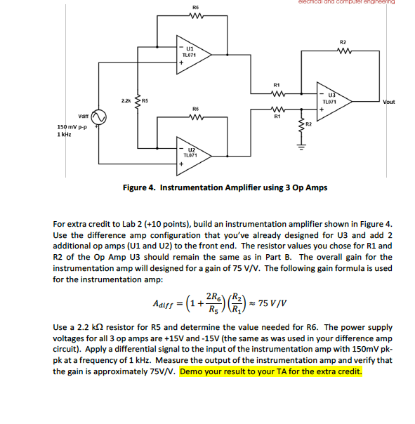 B. Experimental Setup of Difference Op Amp Circuit | Chegg.com