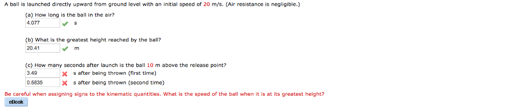 Solved A ball is launched directly upward from ground level | Chegg.com