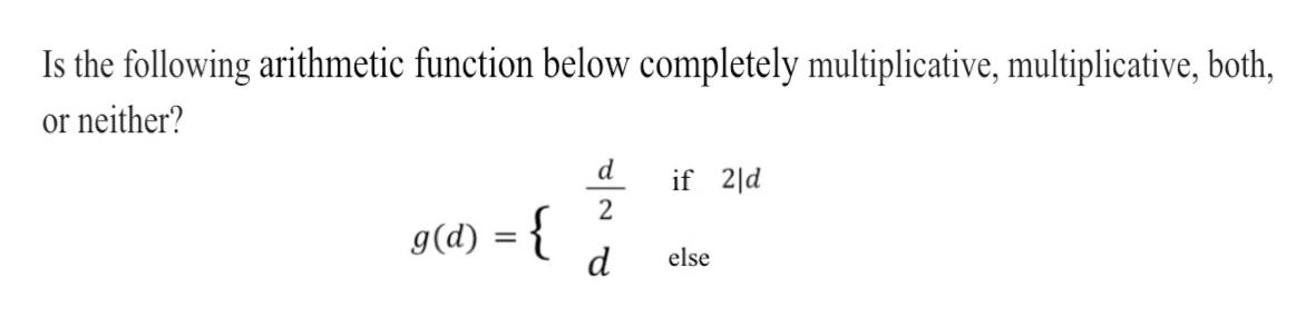 Solved Is the following arithmetic function below completely | Chegg.com