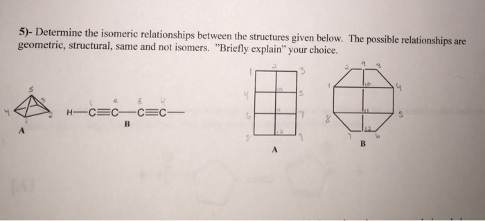 Solved Determine the isomeric relationship between the | Chegg.com