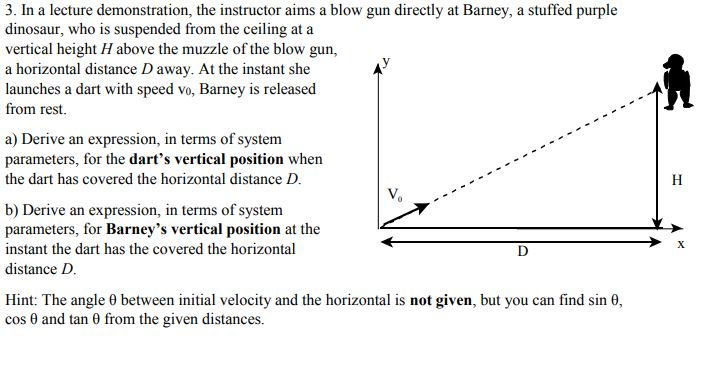 Solved 3. In a lecture demonstration, the instructor aims a | Chegg.com