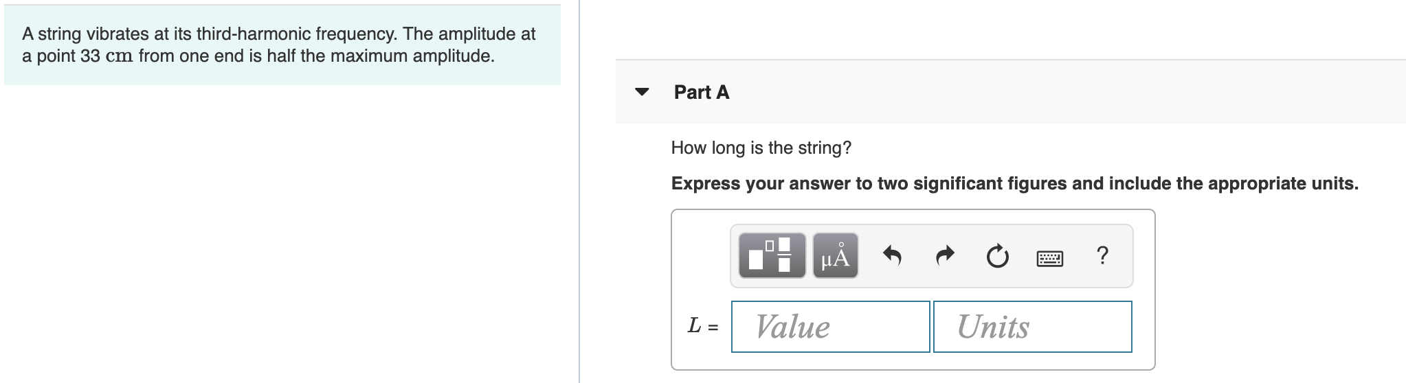 Solved A string vibrates at its third-harmonic frequency. | Chegg.com