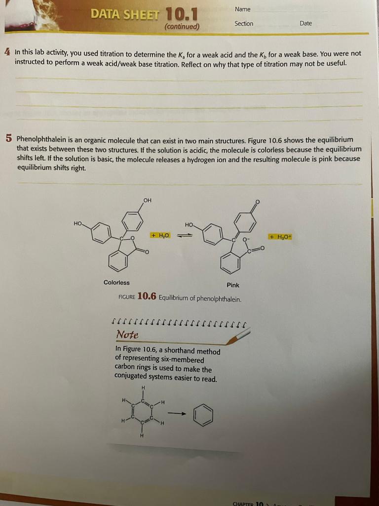 Solved Name Data Sheet 101 Section Date Data Analysis And 9185