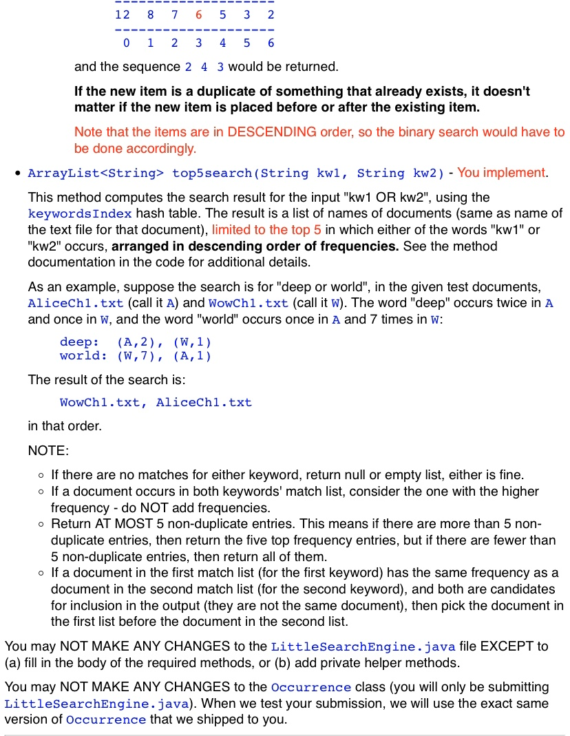 Solved Summary You will implement a little search engine to | Chegg.com
