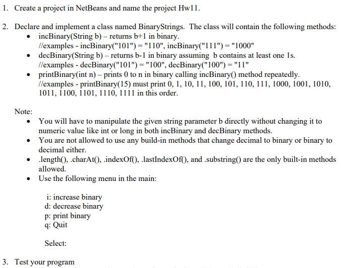 Solved 1. Create a project in NetBeans and name the project | Chegg.com