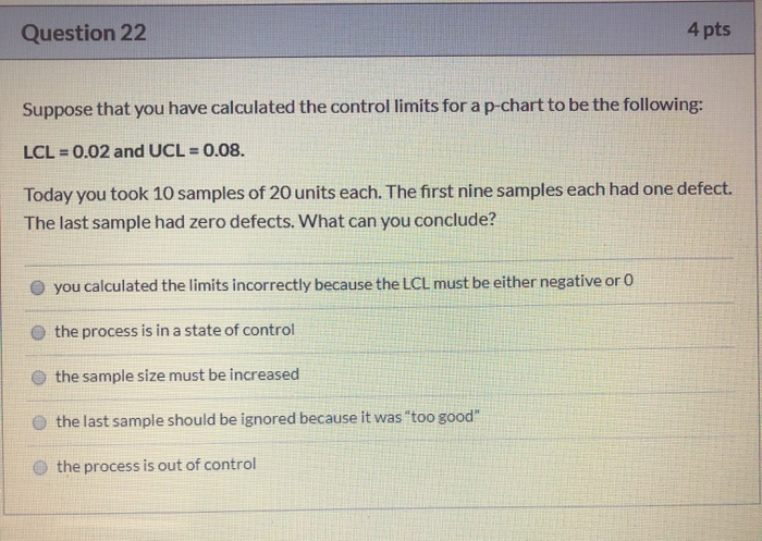 Solved 4 pts Question 22 Suppose that you have calculated | Chegg.com