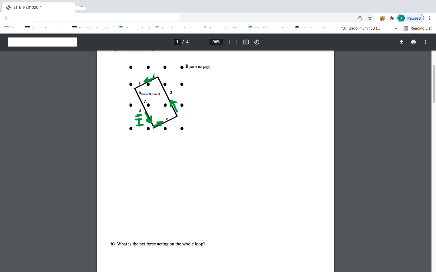 Solved A current I = 3.00 A flows in the counter-clockwise | Chegg.com