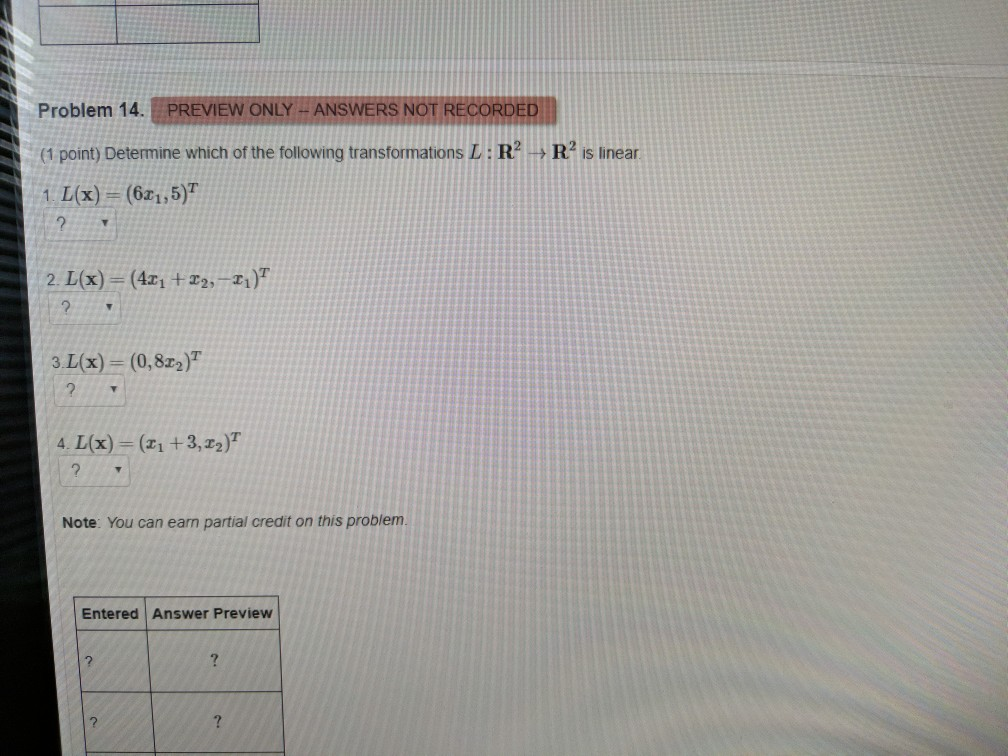 Solved Problem 14.PREVIEW ONLY-ANSWERS NOT RECORDED (1 | Chegg.com