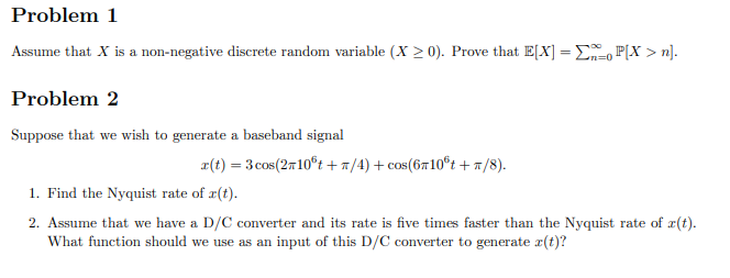 Solved Problem 1 Assume That X Is A Non Negative Discrete 