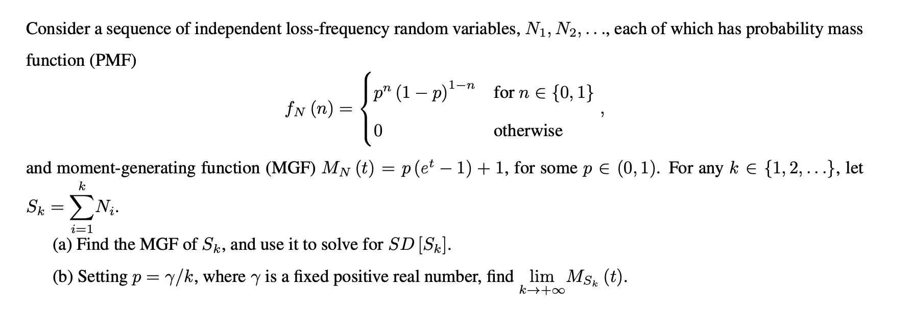 Solved This is a question from Mathematics of Risk course, | Chegg.com