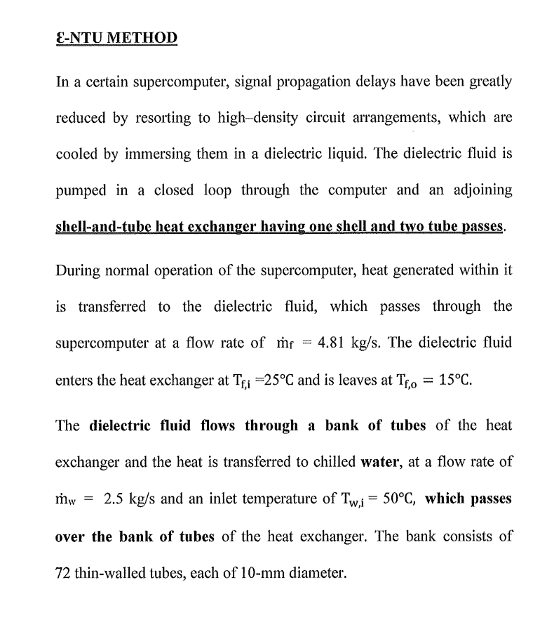 Solved E-NTU METHOD In a certain supercomputer, signal | Chegg.com