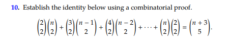 Solved 10. Establish the identity below using a | Chegg.com