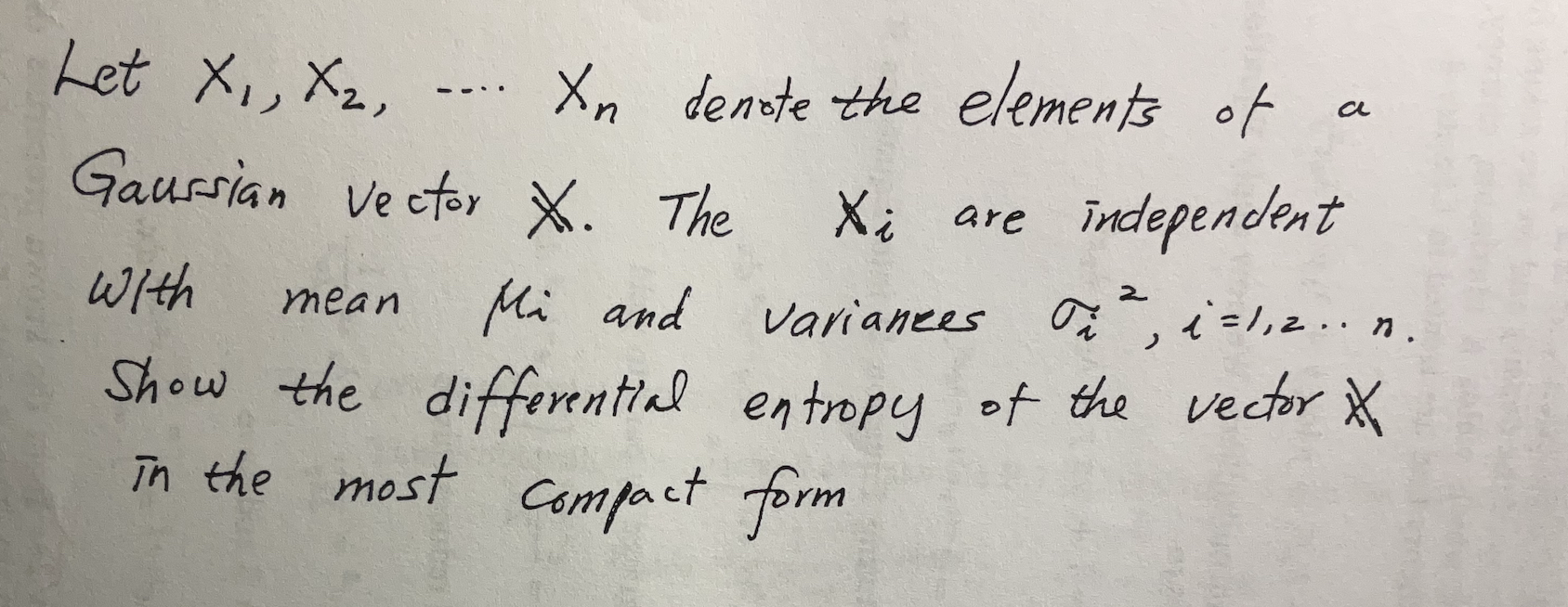 Let x1,x2,⋯xn denote the elements of a Gaussian | Chegg.com