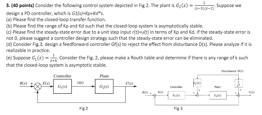 Solved 1 3. (40 points) Consider the following control | Chegg.com