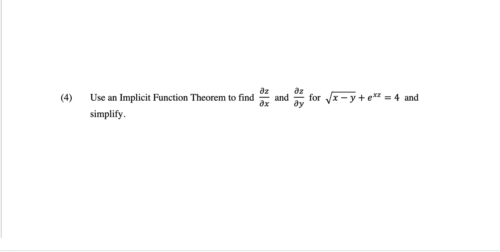 Solved az (4) az Use an Implicit Function Theorem to find дх | Chegg.com