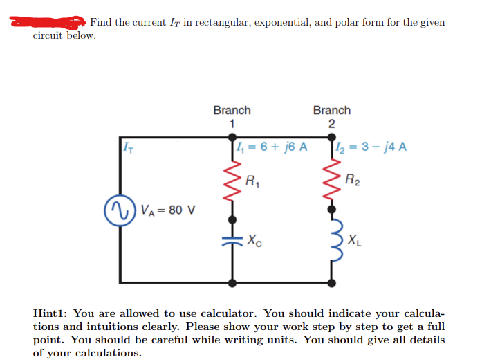 Solved Find the current IT in rectangular, exponential, and | Chegg.com