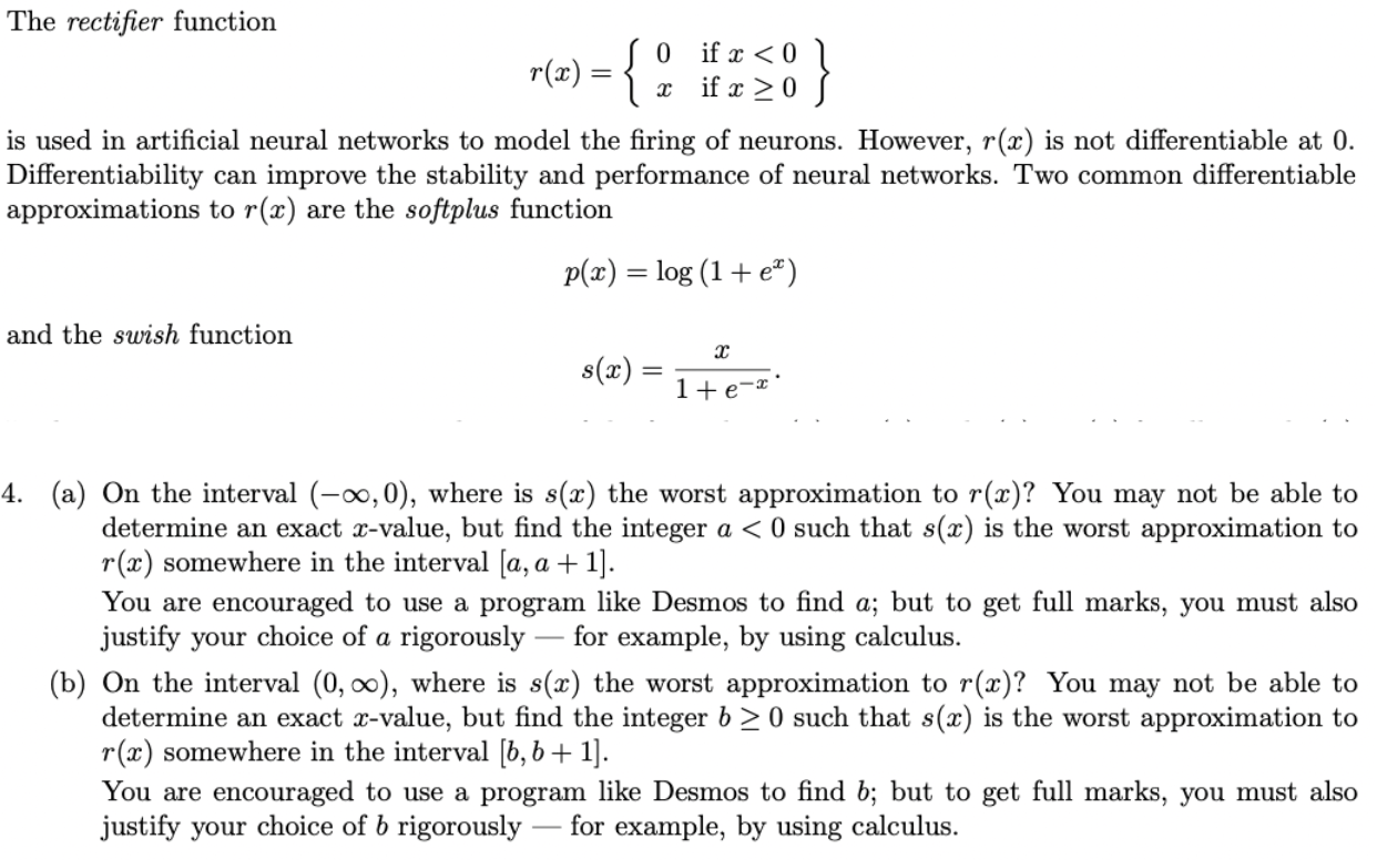 Solved The rectifier function r(x)={0x if x