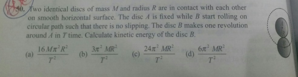 Solved 176 10. Two identical discs of mass M and radius R | Chegg.com
