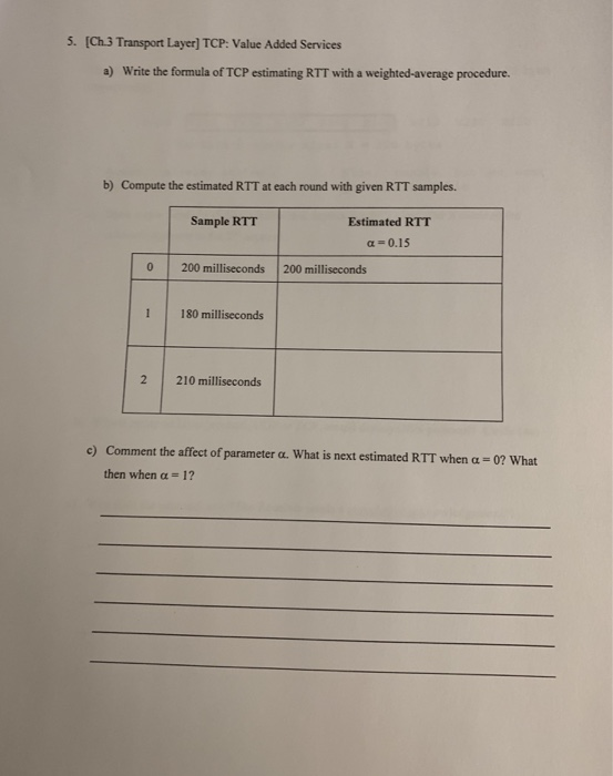 Solved 5. [Ch.3 Transport Layer] TCP: Value Added Services | Chegg.com