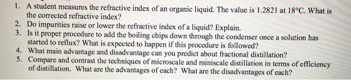 Solved A student measures the refractive index of an organic | Chegg.com
