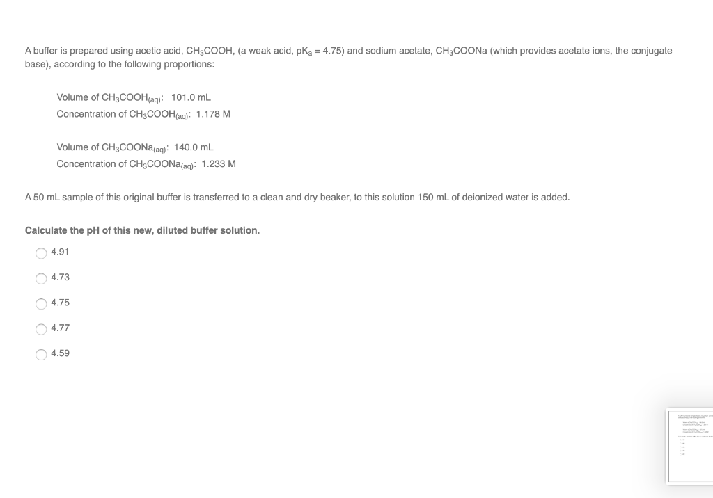 Solved A buffer is prepared using acetic acid, CH3COOH, (a | Chegg.com