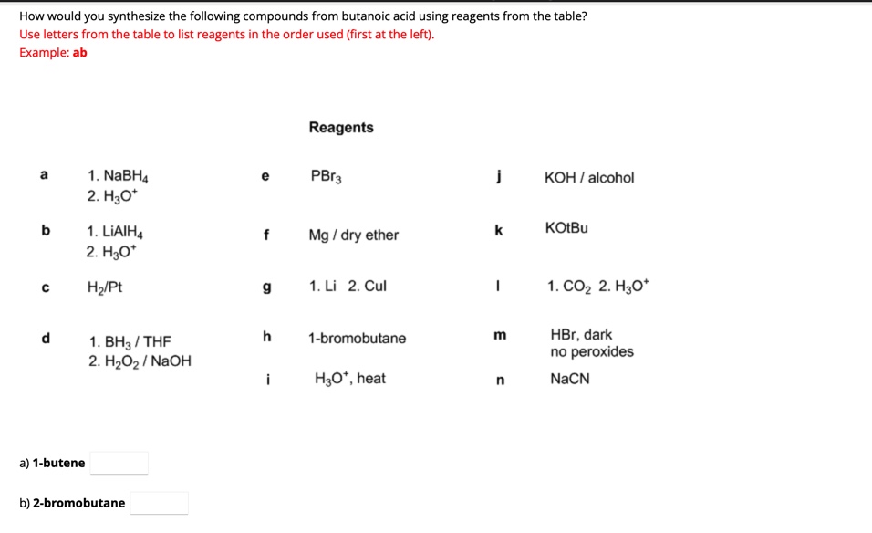 Solved How would you synthesize the following compounds from | Chegg.com
