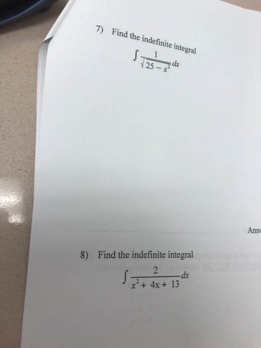 Solved Find the indefinite integral integral 1/Squareroot | Chegg.com