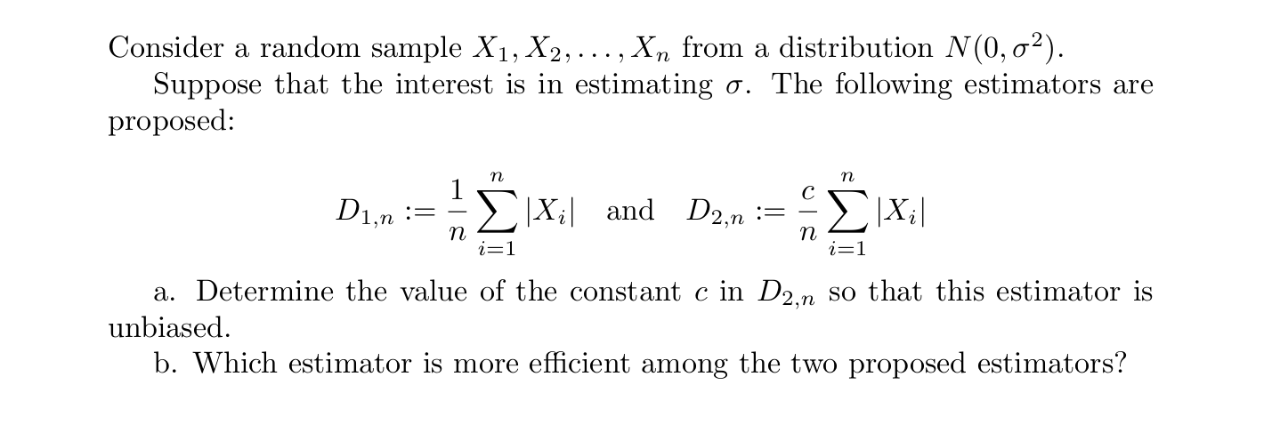 Consider a random sample x1,x2,dots,xn ﻿from a | Chegg.com