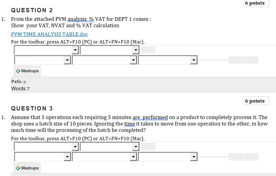 6 points QUESTION 2 1. From the attached PVM analysis | Chegg.com