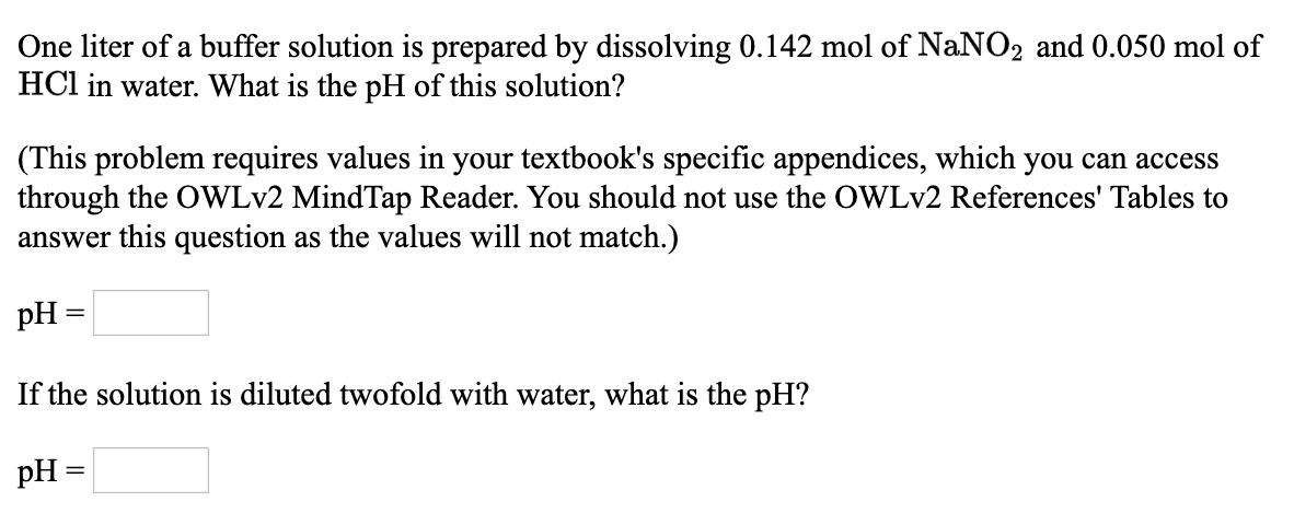 One liter of a buffer solution is prepared by | Chegg.com