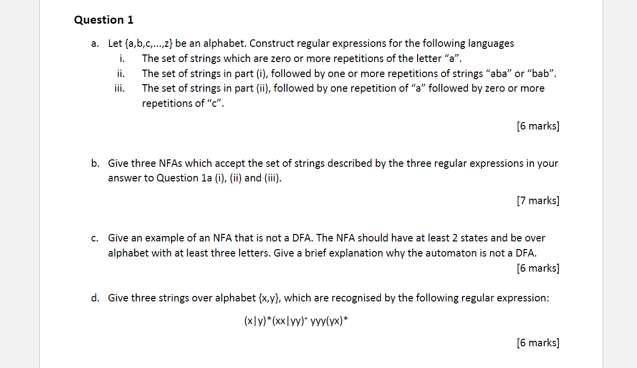 Solved a. Let {a,b,c,…,z} be an alphabet. Construct regular | Chegg.com